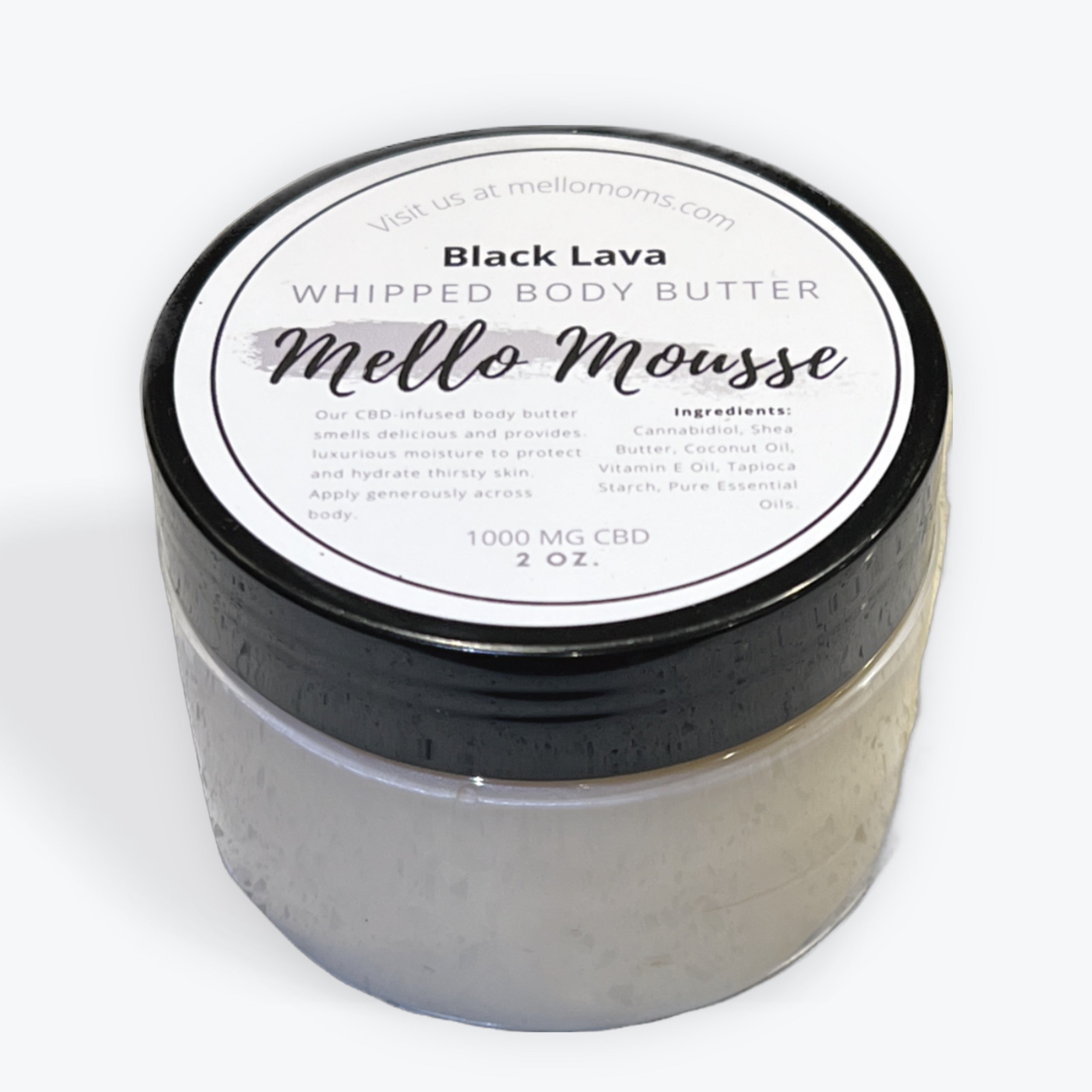 CBD-infused Black Lava whipped body butter | Mello Moms LLC